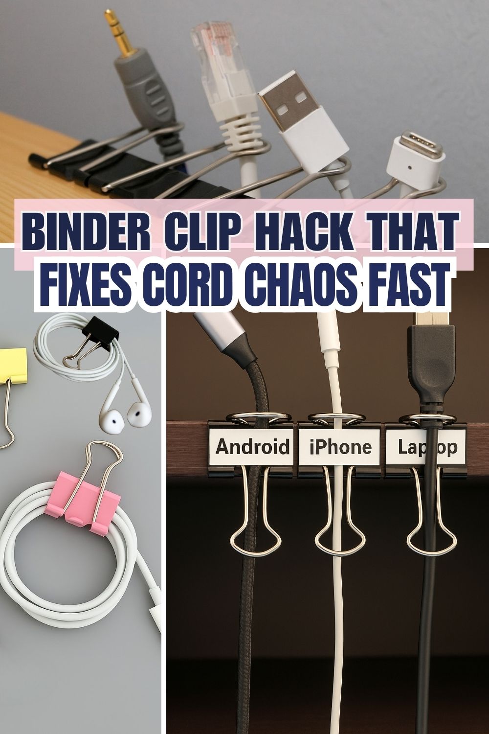 How to Use Binder Clips for DIY Desk Cable Management - Life Coach Hub